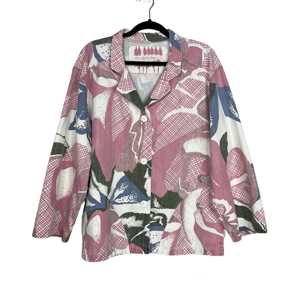 Vintage Michigan Rag Co Pink Floral Print Lightweight… - Gem